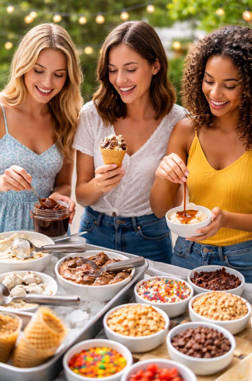 28 Ice Cream Bar Ideas With Toppings, Sauces, And Simple Setups