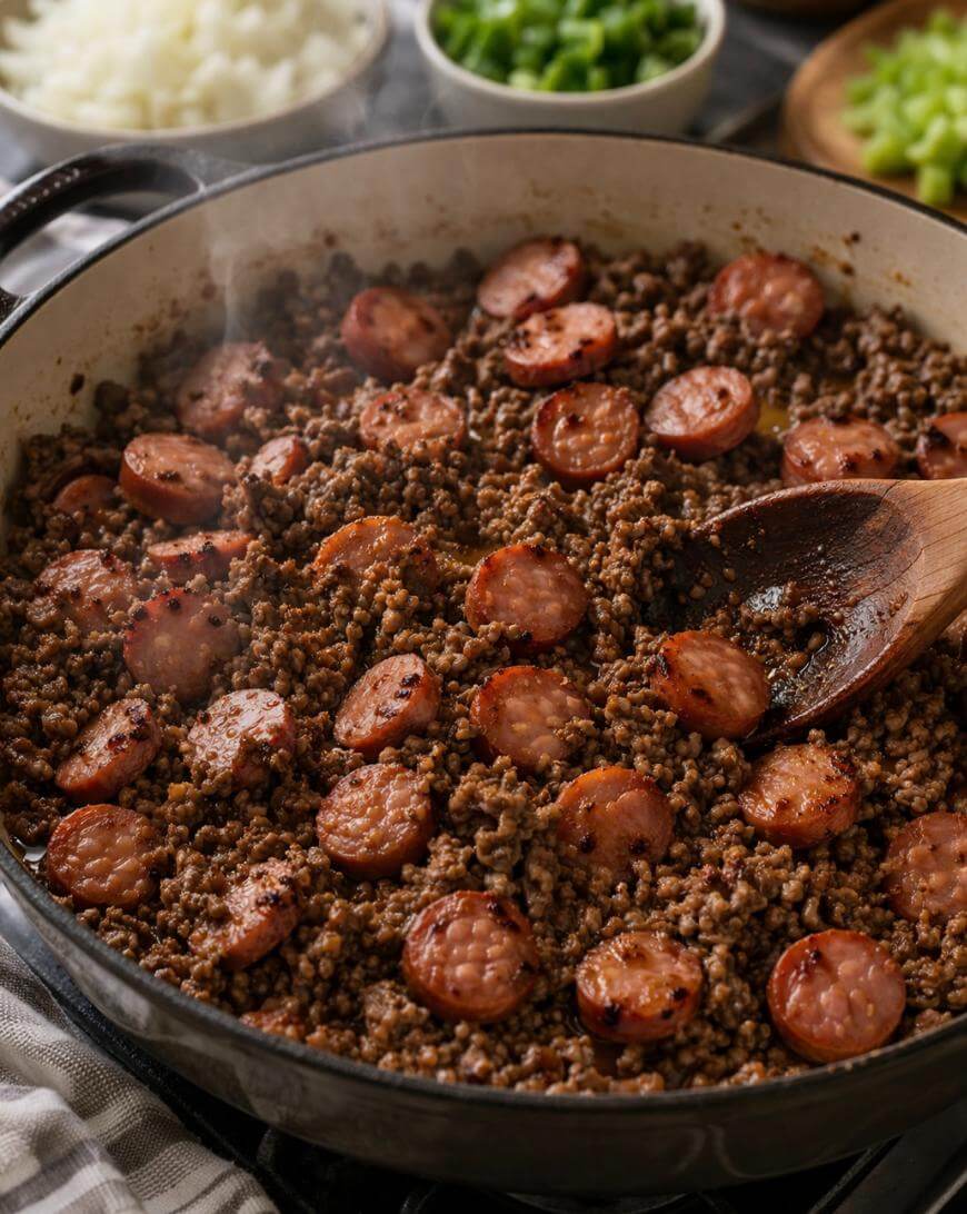 Dirty Spaghetti With Cajun Meat Sauce And Big Flavor